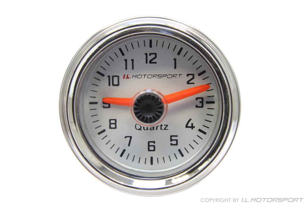 MX-5 Clock Ø 52mm White With Chromed Ring I.L.Motorsport